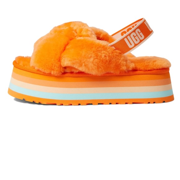 UGG | Shoes | Ugg Disco Knot Slide Orange Sheepskin Slingback Open Toe ...
